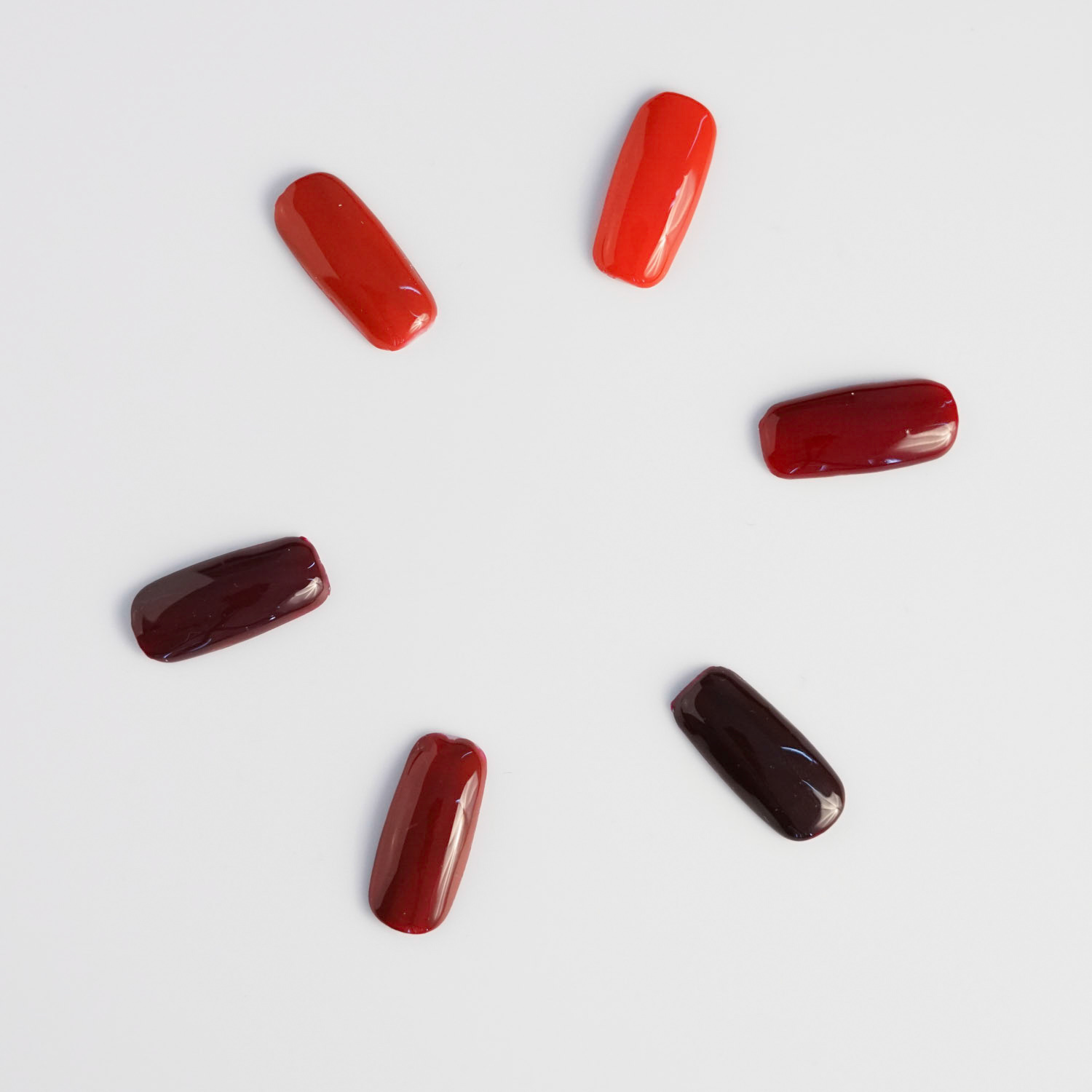 SBD LONDON - 6pc Plain Red - Radiant Red Gel Perfection!