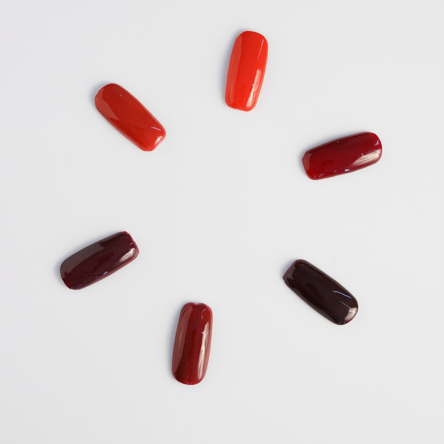 SBD LONDON - 6pc Plain Red - Radiant Red Gel Perfection!
