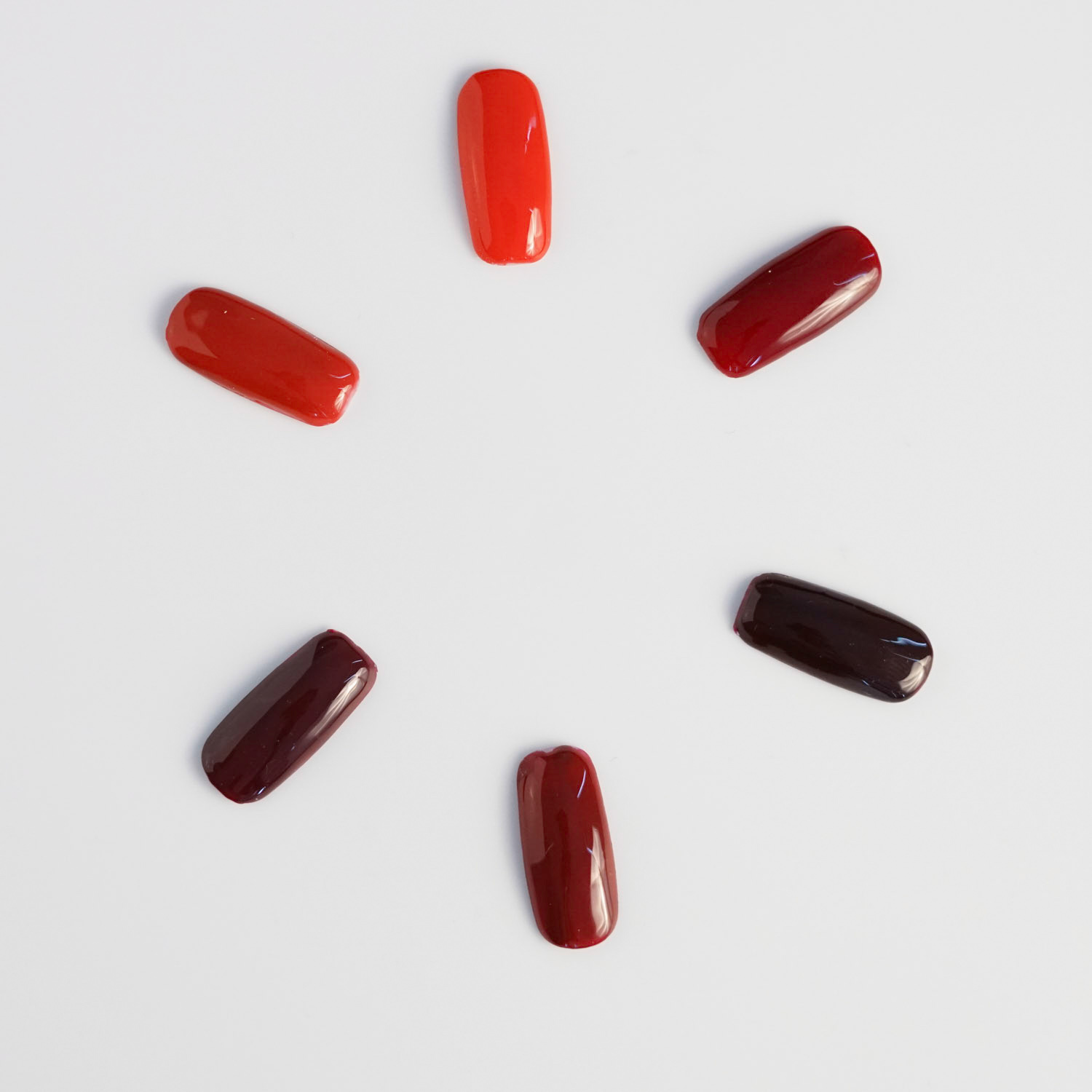 SBD LONDON - 6pc Plain Red - Radiant Red Gel Perfection!