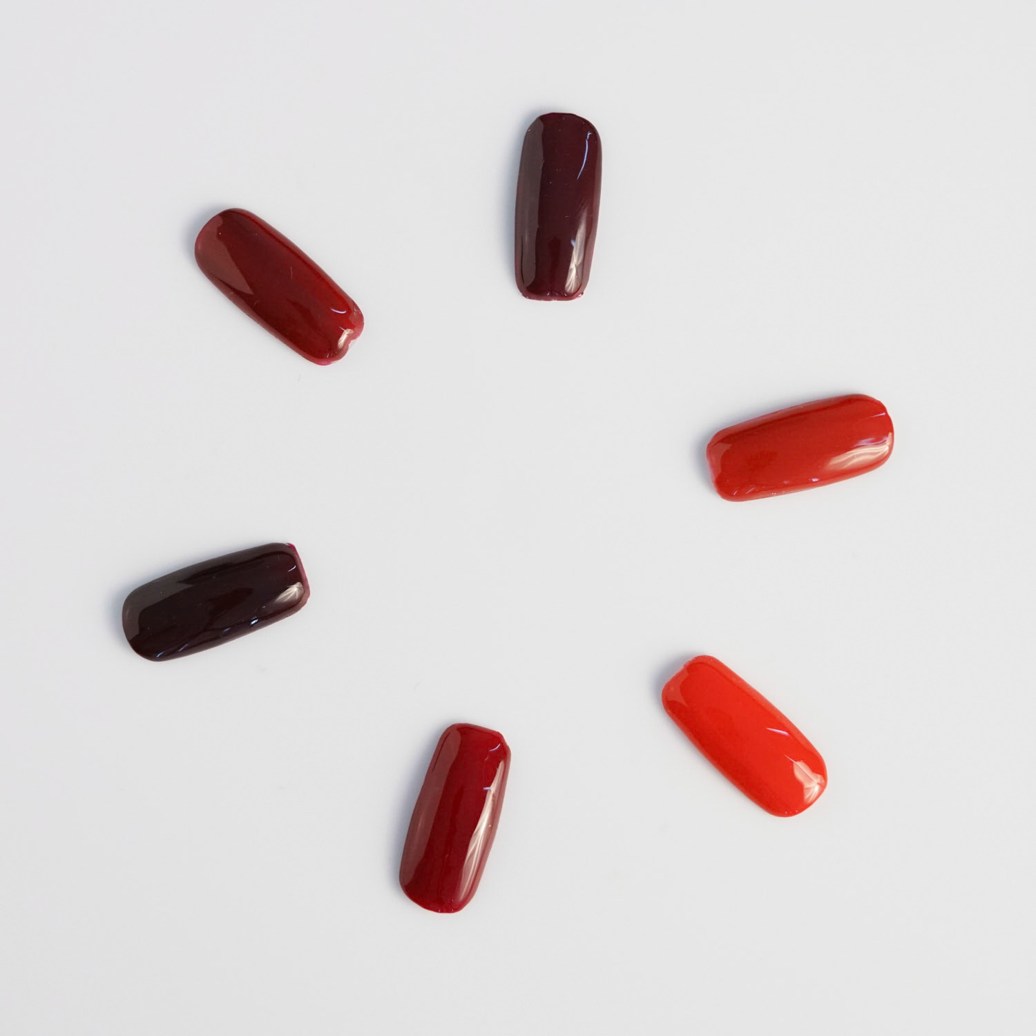 SBD LONDON - 6pc Plain Red - Radiant Red Gel Perfection!